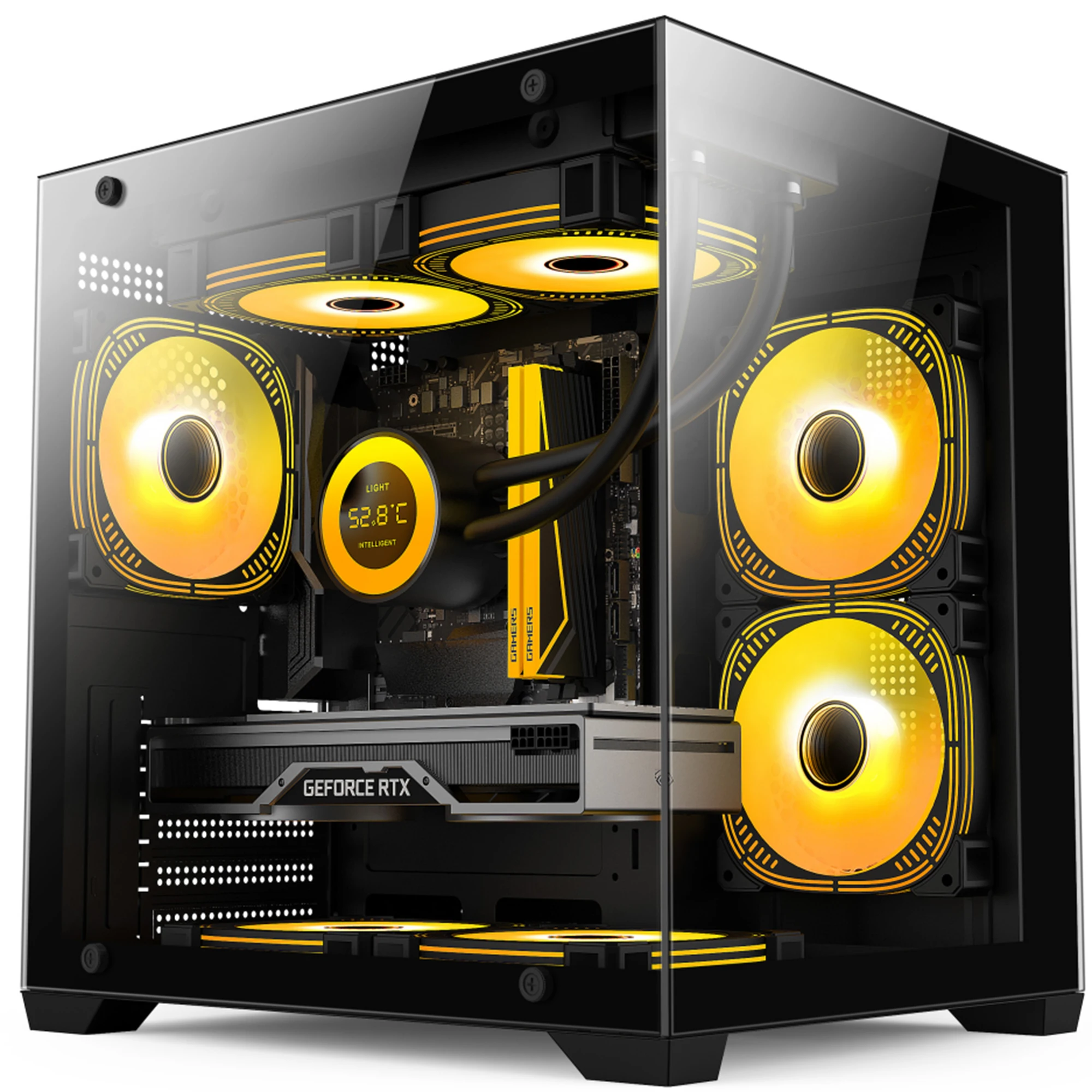 Wholesale Modern Full Mid Tower Computer Case with Tempered Glass