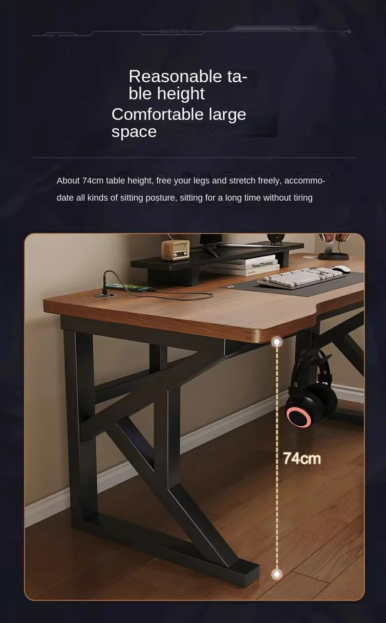 Desktop Home Computer Desk Bookcase Combination Bedroom Gaming Corner E ...