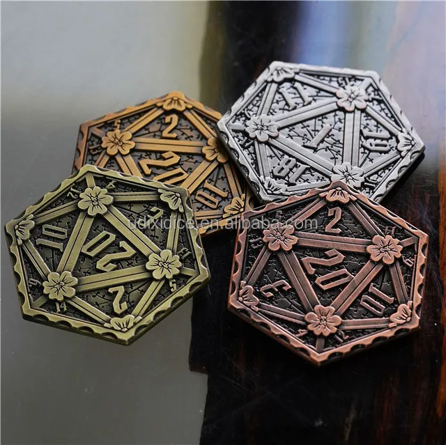 Udixi Metal Dnd D20 Coins Dungeons And Dragons Custom Made D2 Dnd Coins ...