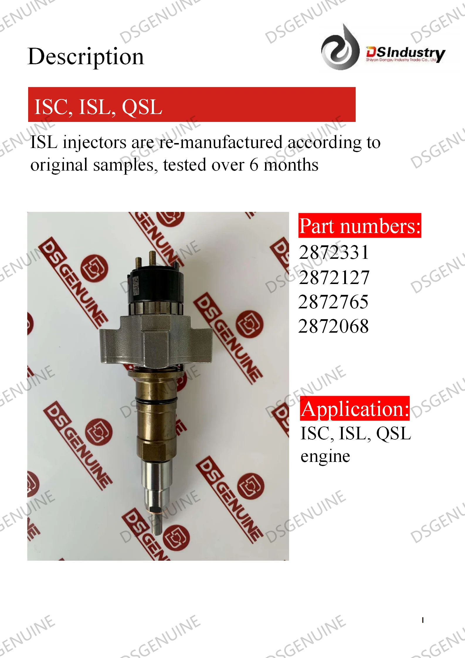 Original Reman Isc Isl Diesel Fuel Injector 4984332 4954927 5579403 ...