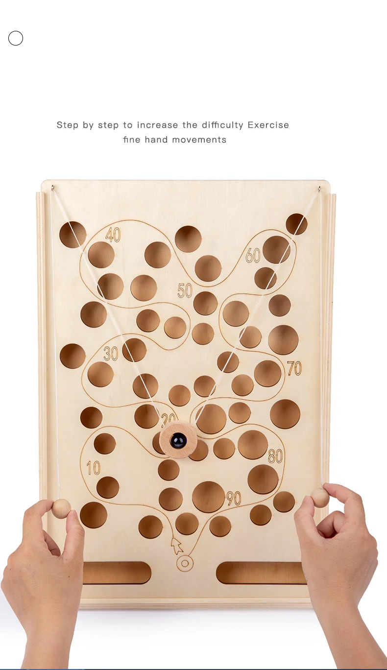 Creative Educational Wooden Pirate Marble Fun Game Children's Puzzle Hand Eye Coordination ...