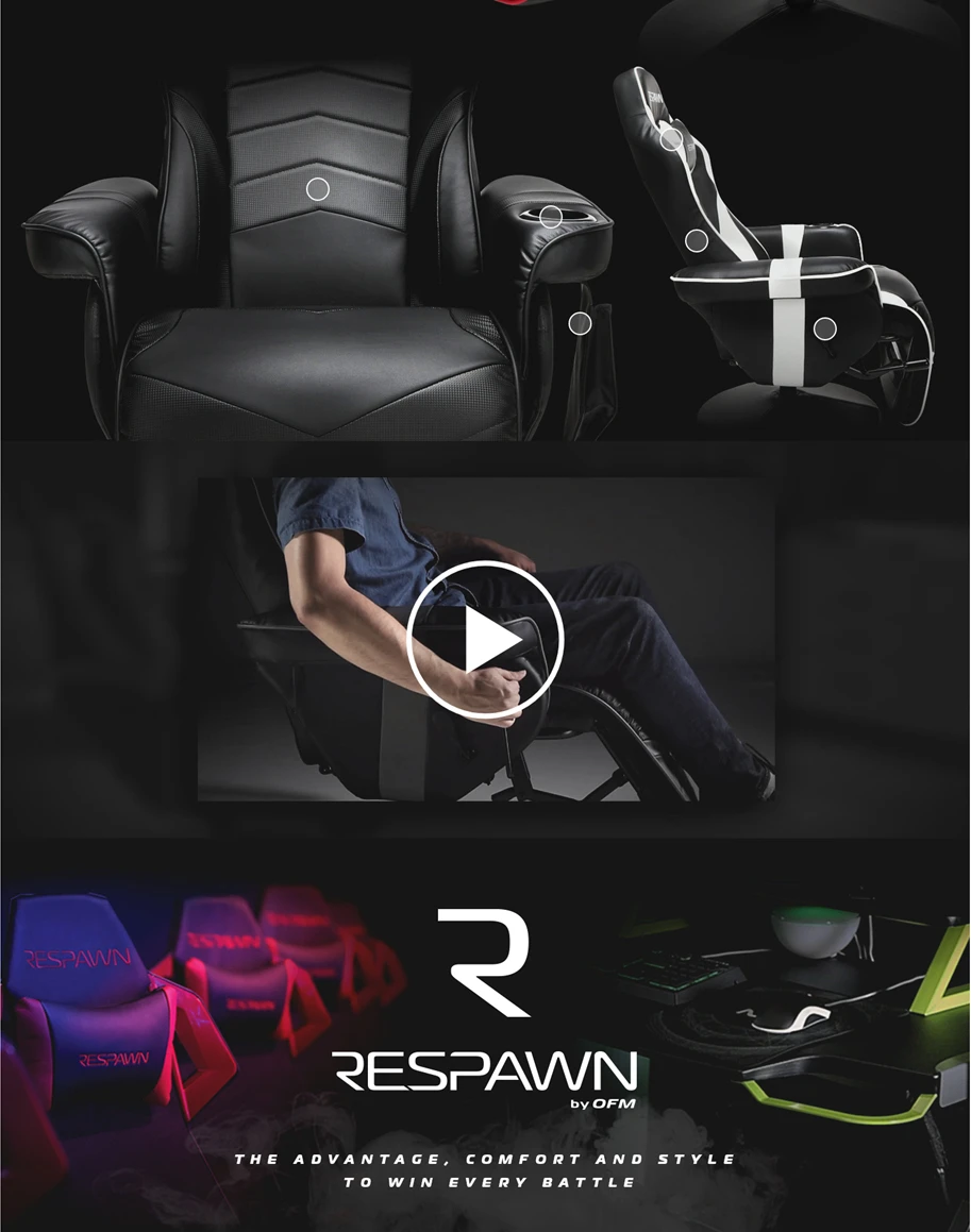 Modern Office Adjustable Reclining Gaming Chair with Footrest & Massage ...