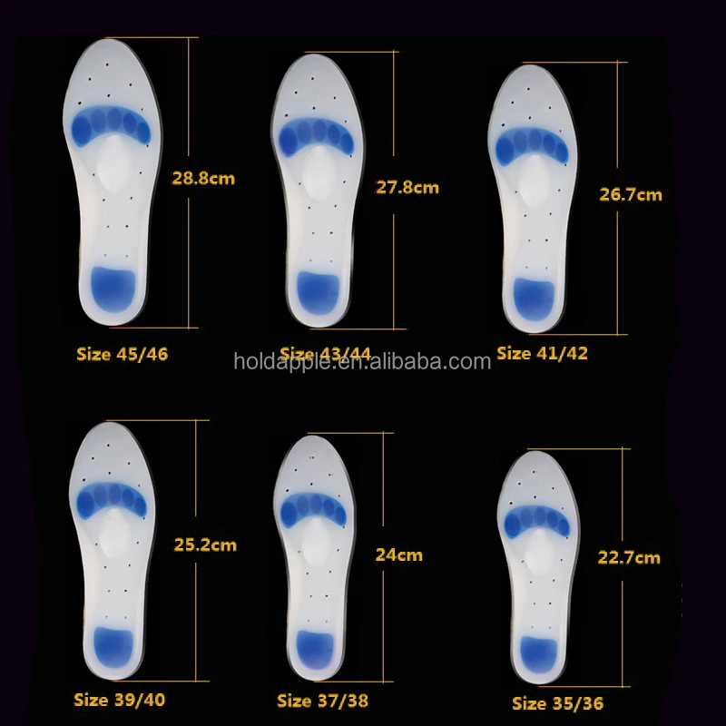 Full-Length Silicone Insoles for Medical & Diabetic Use - Soft, Natural ...