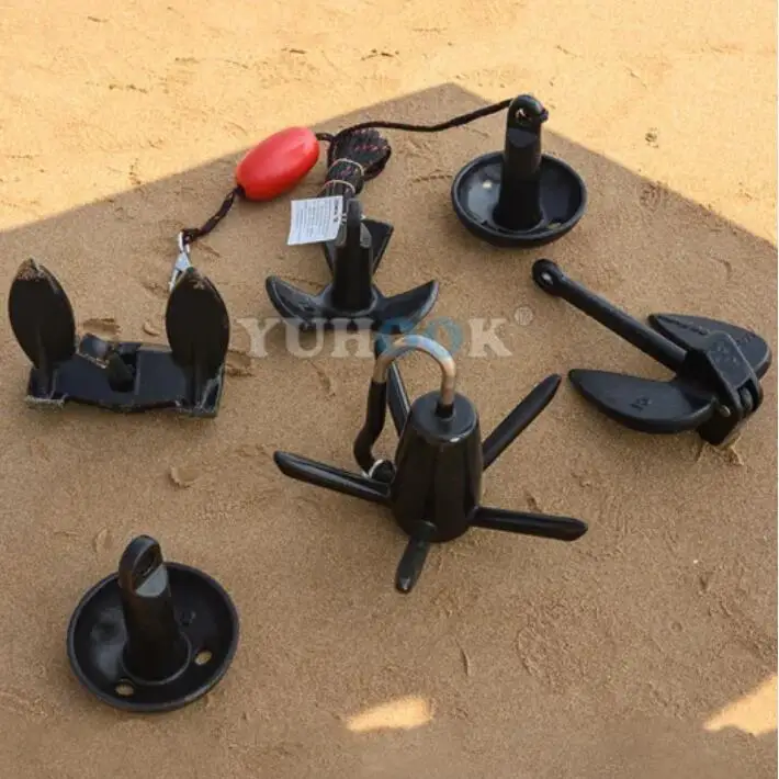 Mushroom Anchor Kit Black PE Vinyl Coated 8LB Marine Anchor Fishing ...