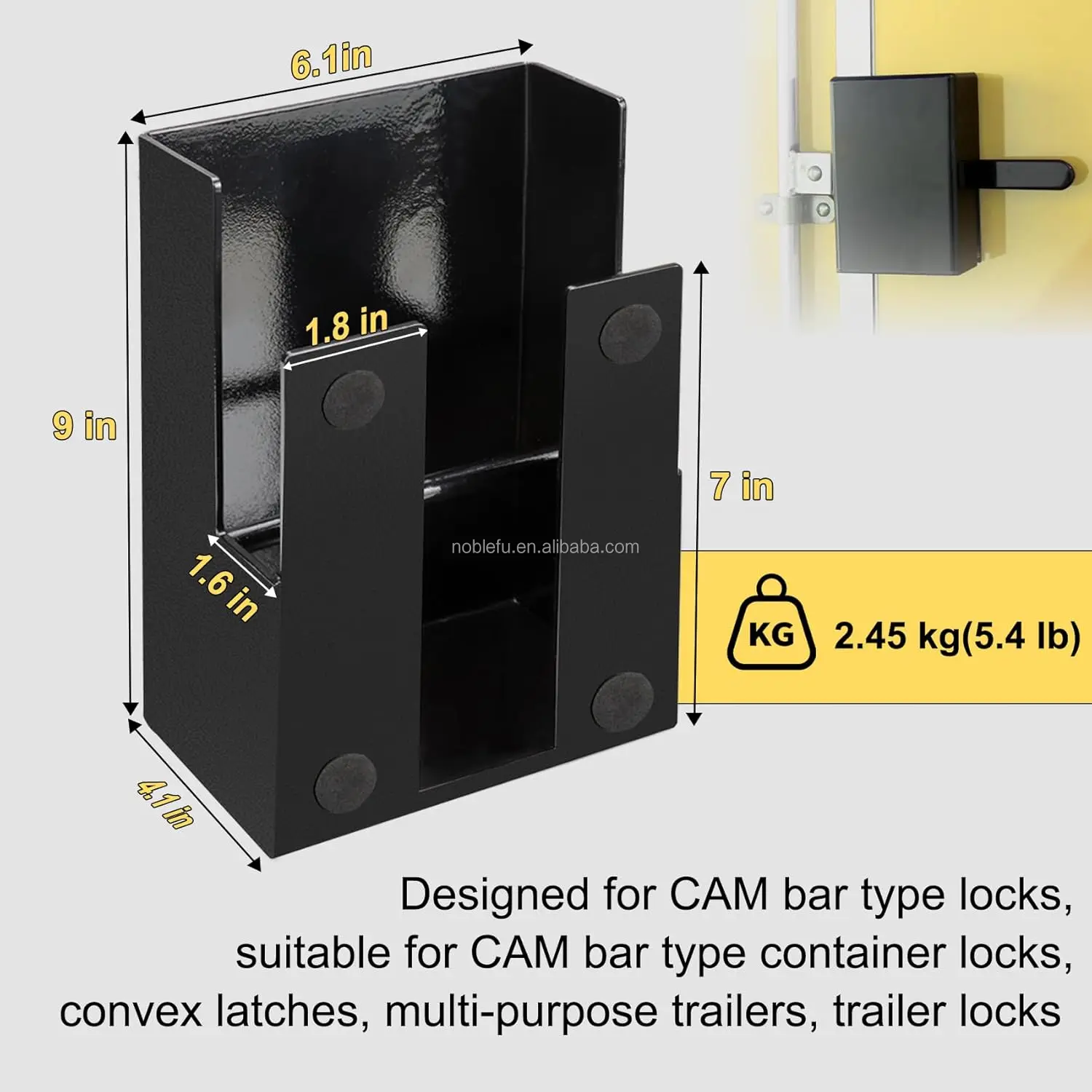 Heavy Duty Door Lock Guard - Anti-Theft - for Cam Lever Shipping ...