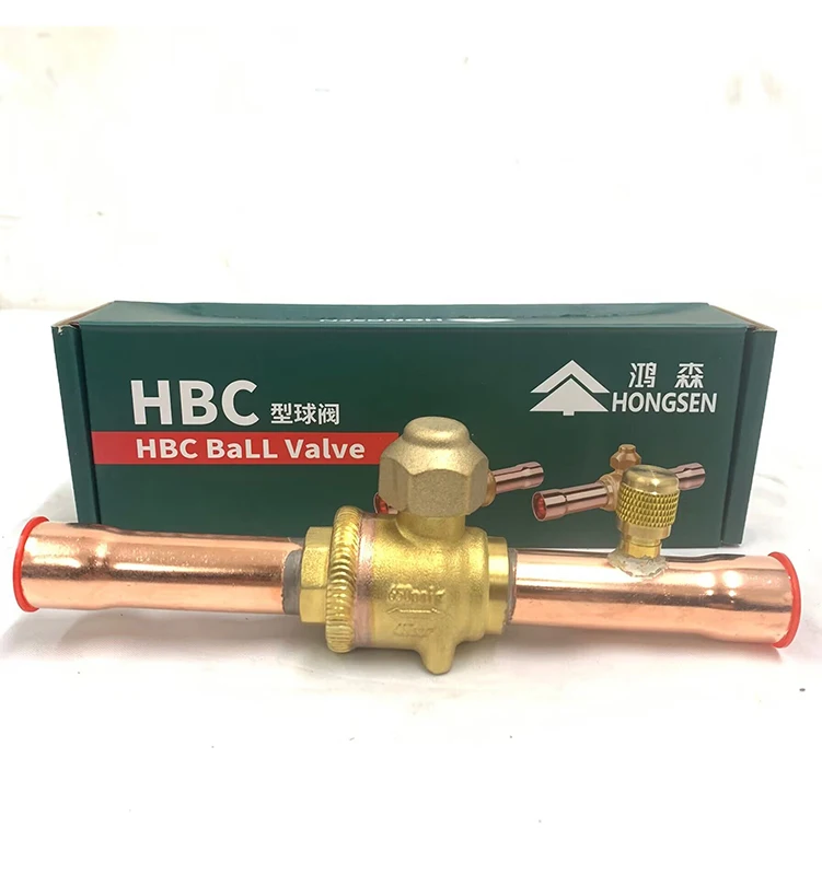 Refrigeration Brass Body Ball Valve Odf With Access Valve Port Hbc-22v ...