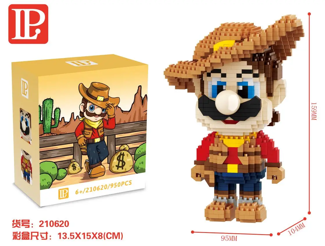 Hot Sell Diy Mini Cartoon Character Building Block Sets Marios For Kids ...