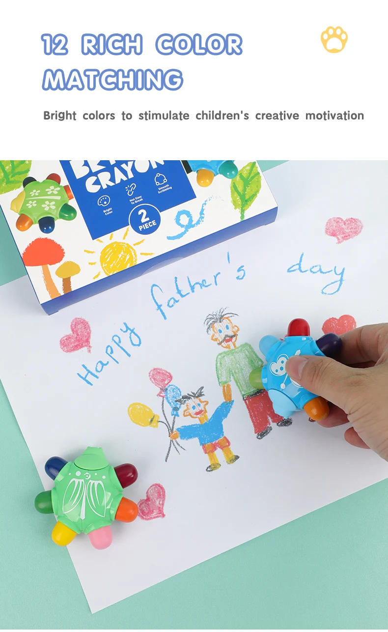 12 Colors Ladybird Shape Non-toxic Baby Crayons For Kids - Buy Crayons ...