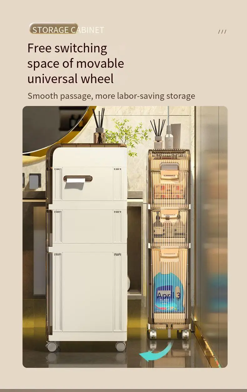 Multilayer Plastic Slit Drawer Storage Cabinet Household Toilet Gap ...