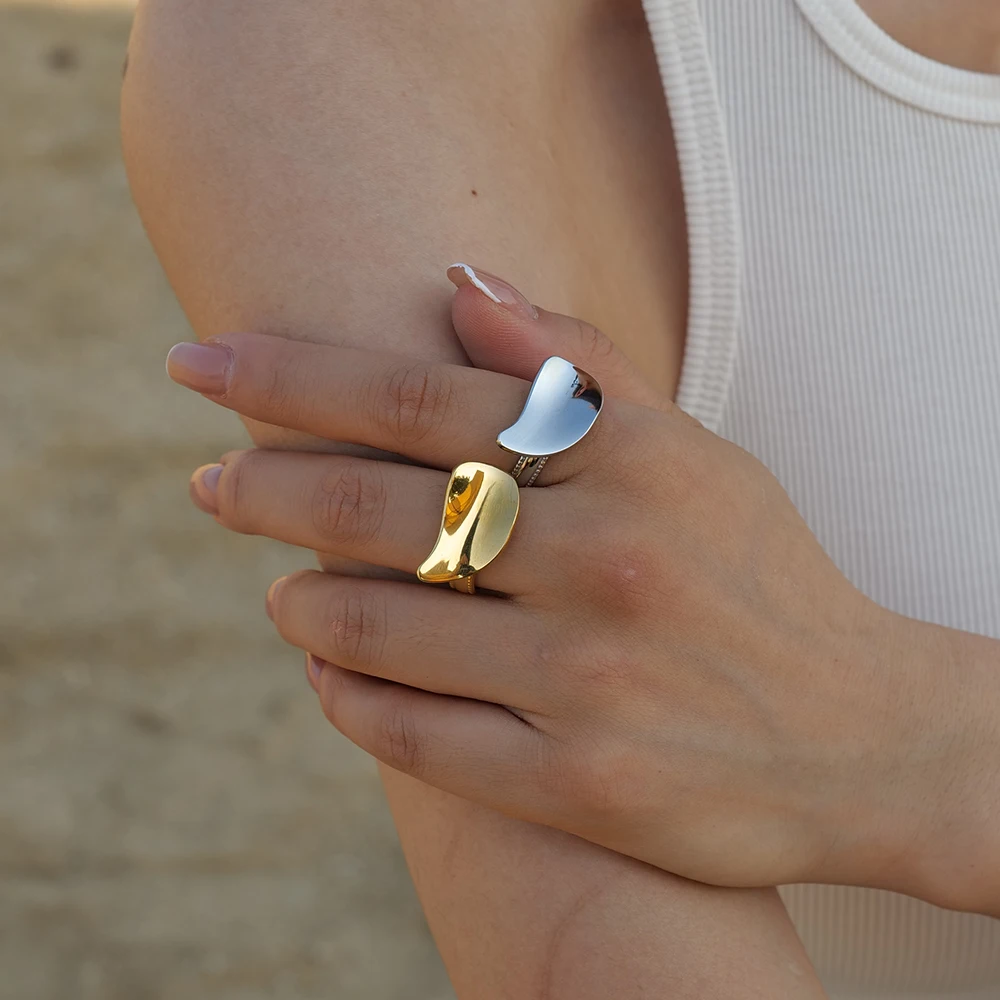 Unique Simple Open Ring 18k Pvd Gold Plated Stainless Steel Opening ...