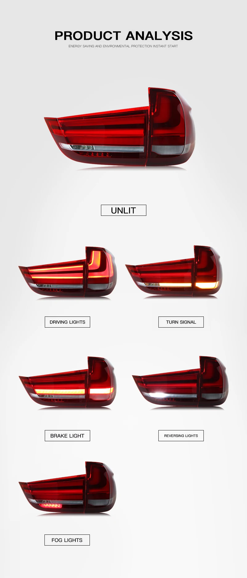 Upgrade Led F15 Taillight Taillamp Assembly For Bmw X5 F15 Tail Light ...