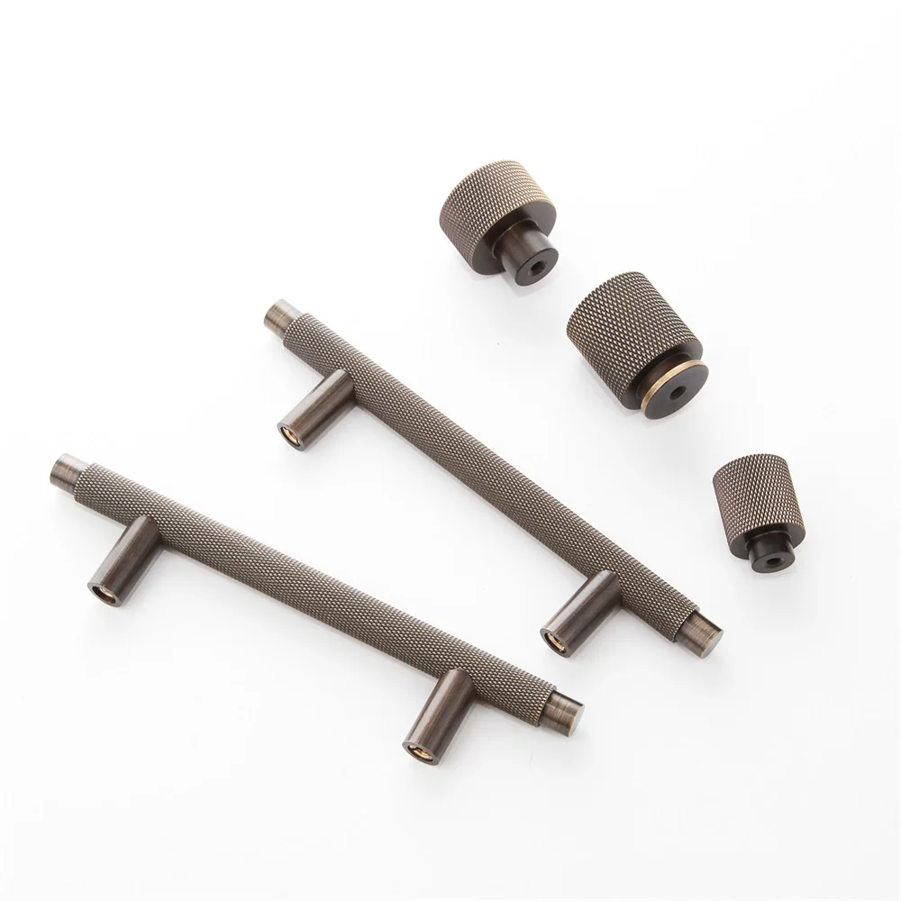 Luxury Knurling Brass Cabinet Handle For Kitchen Bedroom Custom Multi ...
