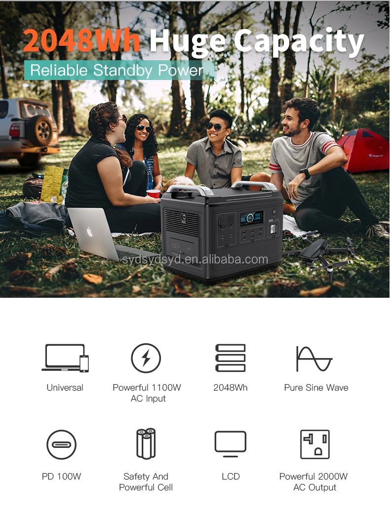 Lithium Ion Batteries Lifepo4 Battery 2000w Max Output 2048wh Large ...