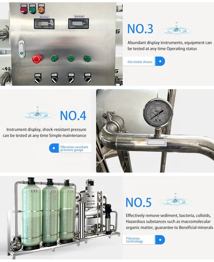 Industrial Pure Water Machine 0.5t Reverse Osmosis Water Filter Frp ...