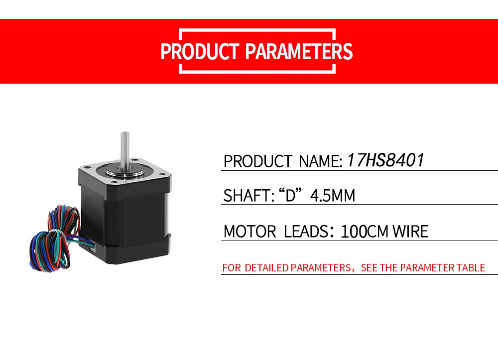 Nema 17 Stepper Motor 17HS8401 48mm 42BYGH 2A 4-Lead Stepper Motor 1m ...