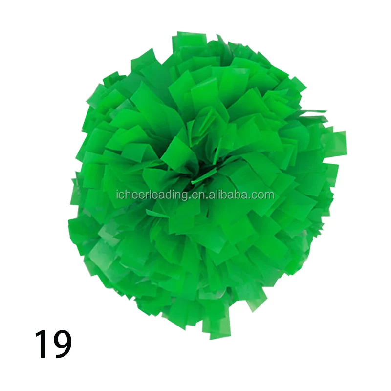 Icheerobics Cheer Poms 4 Inch Metallic With Plastic Handle White ...