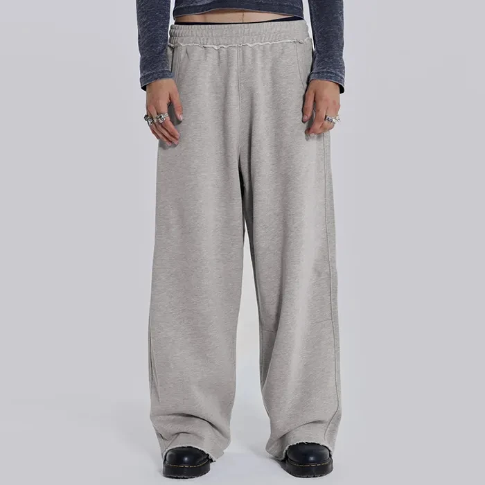 New Design Relaxed Fit Oversized Wide Leg Sweatpants Men Solid Color ...