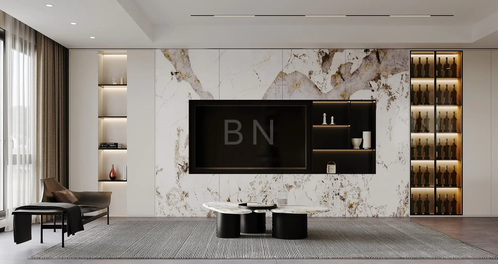 Luxury TV Back Wall Design - Wooden TV Cabinet Solutions