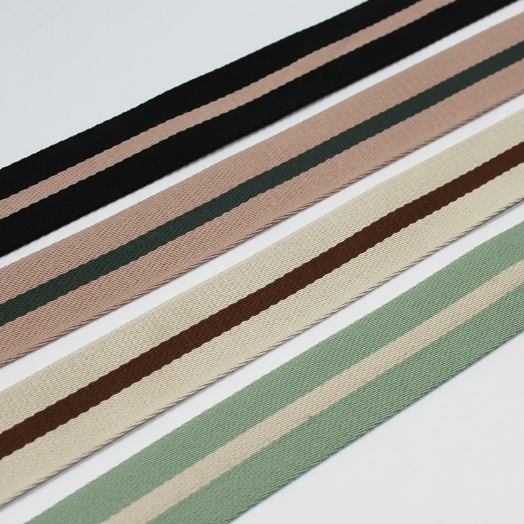 Custom 38mm Polyester Stripe Woven Tapes for Bag Straps