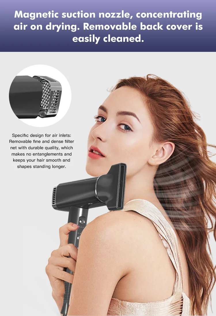 Professional 110000rpm High Speed Bldc Motor Hair Blow Dryer Electric Professional Brushless ...