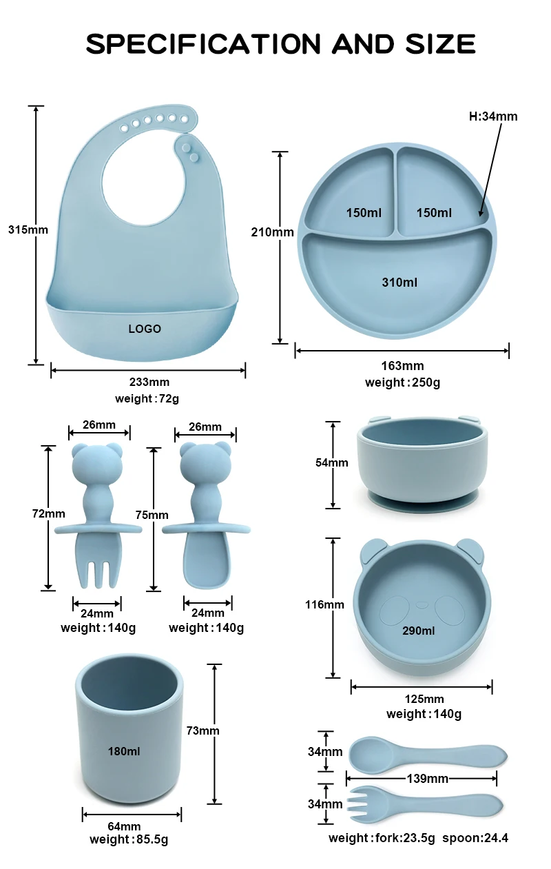 Wholesale Custom Baby Feeding Cutlery Set Eco Friendly Non-toxic Kids ...