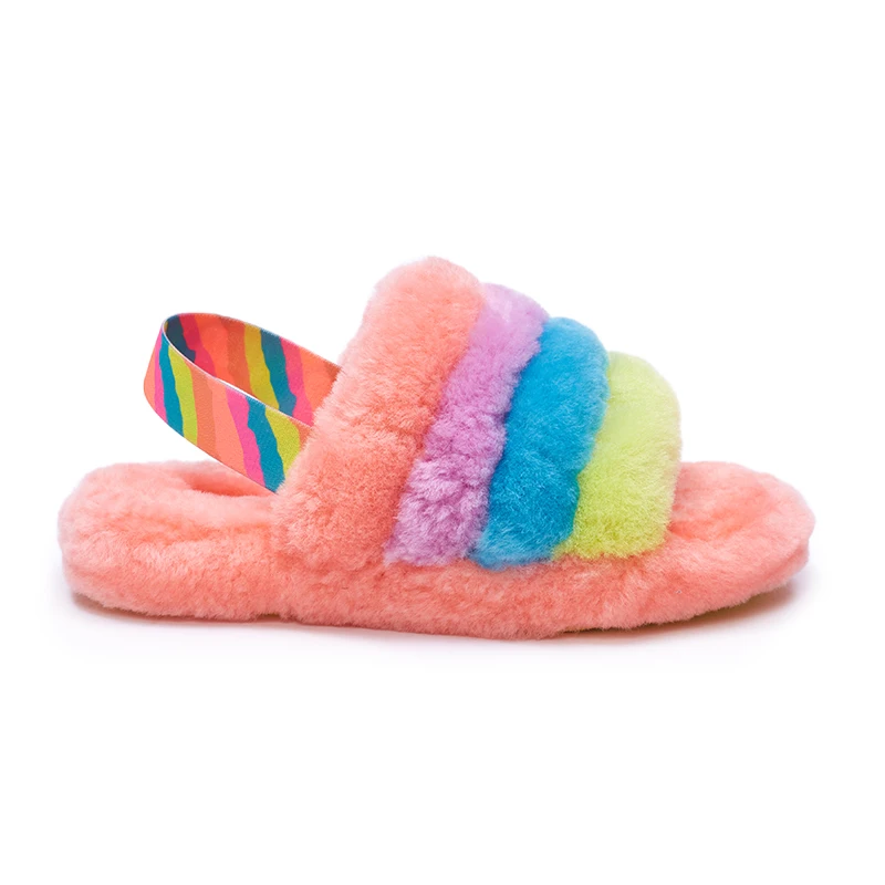 Colorful Indoor And Outdoor Non-slip Slippers Warm Fluffy Light Weight ...
