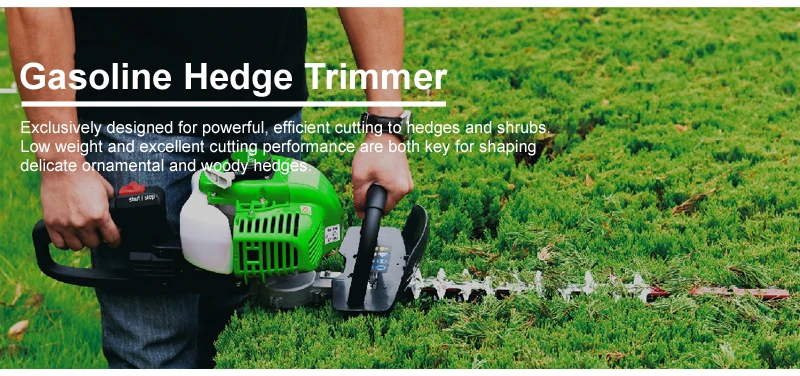 2 Stroke 25.4cc Gasoline Engine Hedge Trimmer Double Blades Gas Garden ...
