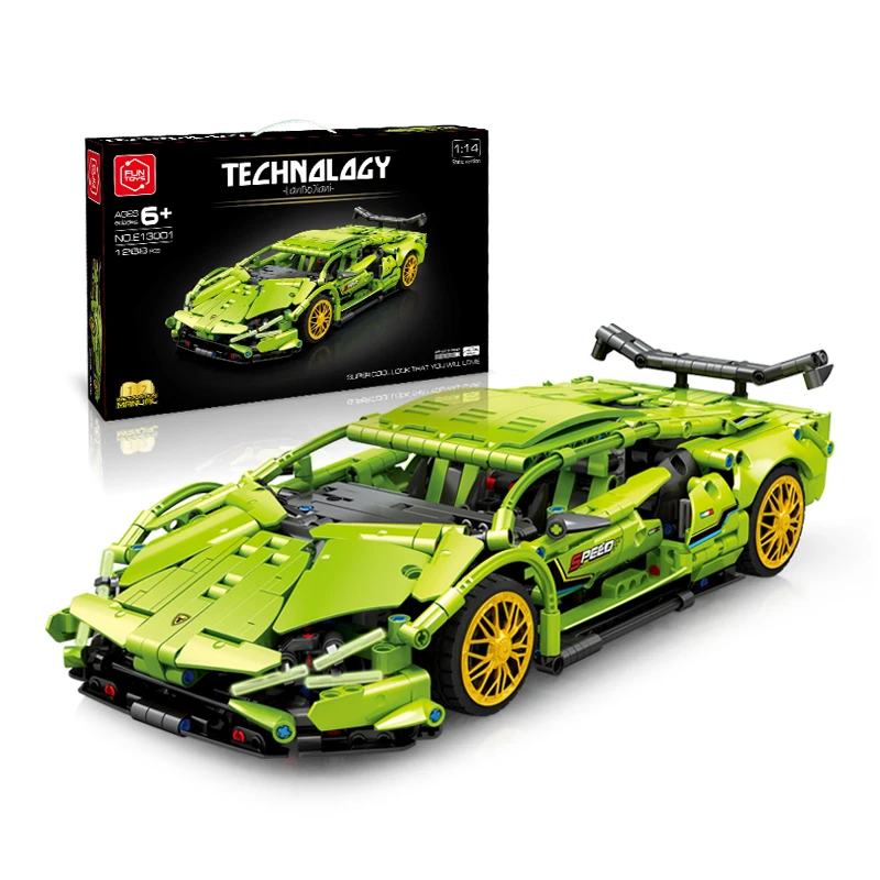 Scale 1:14 Lamborghinied Super Speed Racing Car Model Building Blocks ...