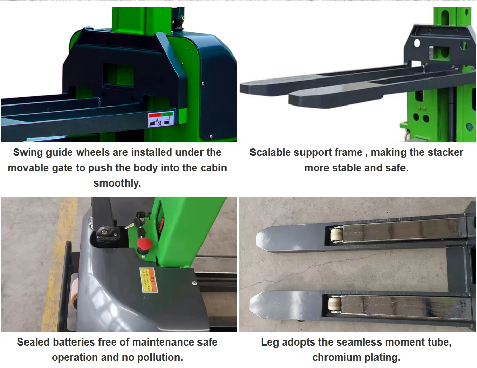 Small Semi Electric Pallet Stacker Forklift 500kg Semi-electric Stacker ...