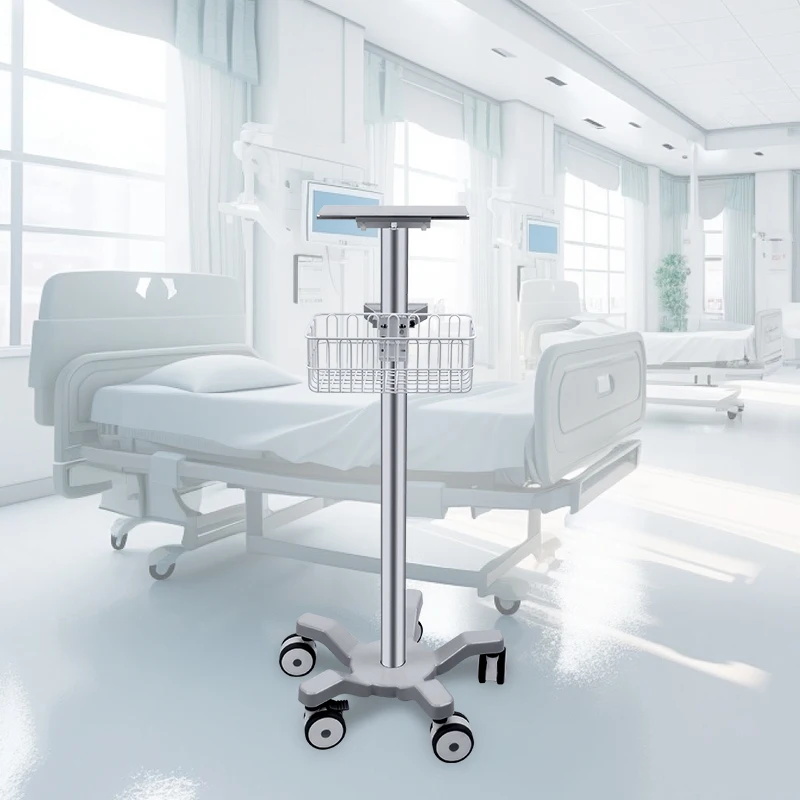 Portable Hospital Monitor Trolley Aluminum Alloy Hospital ICU Trolley ...