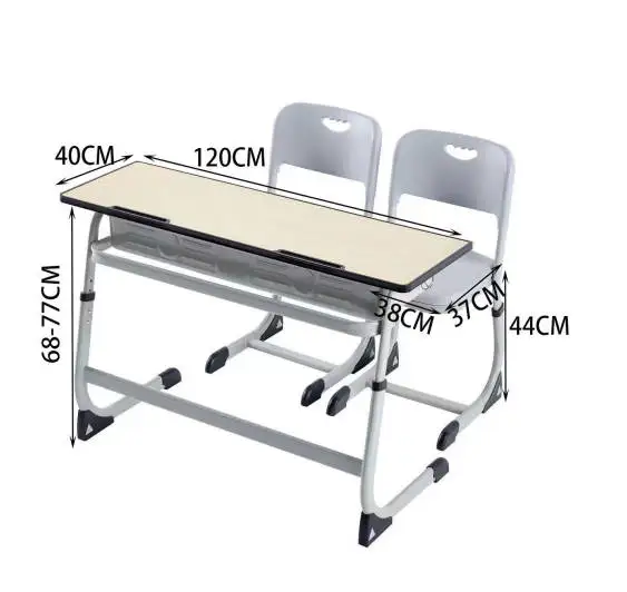 Modern Double-Seat School Desk Chair Set - Primary School Furniture