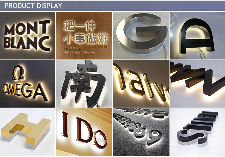 Customized Stainless Steel 3d Luminous Acrylic Led Backlight Letters ...