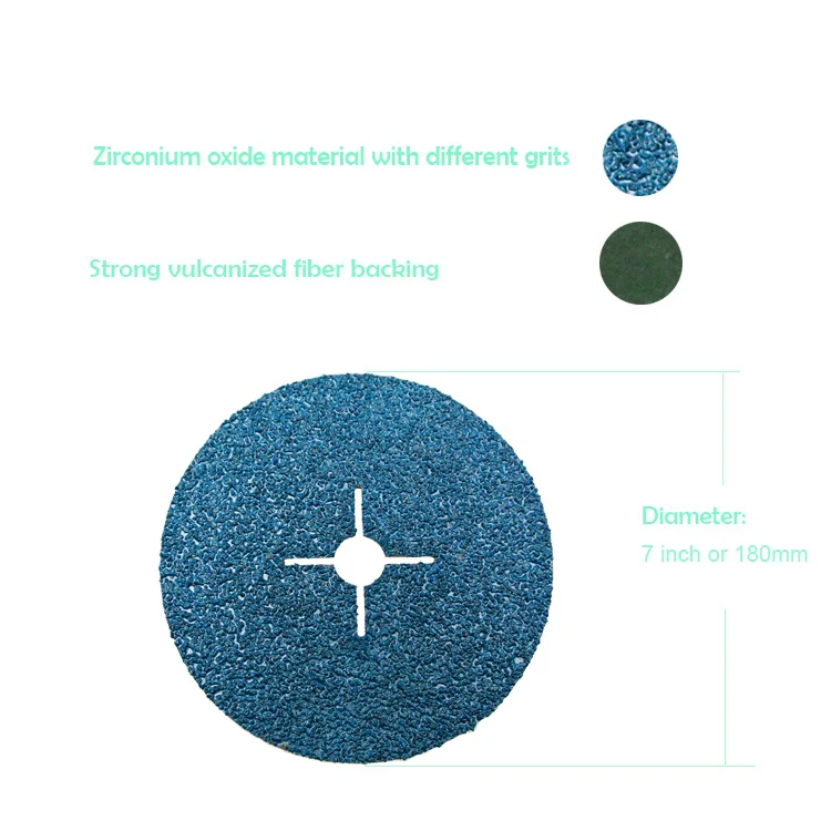 Fiber Disc Cross Center Vulcanized Zirconia 7 Inch 180mm China Strong ...