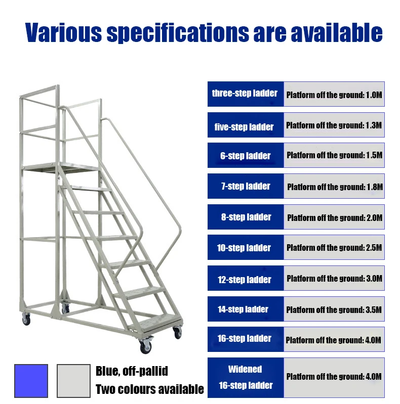 Warehouse Steel Safety Rolling Mobile Platform with Ladder
