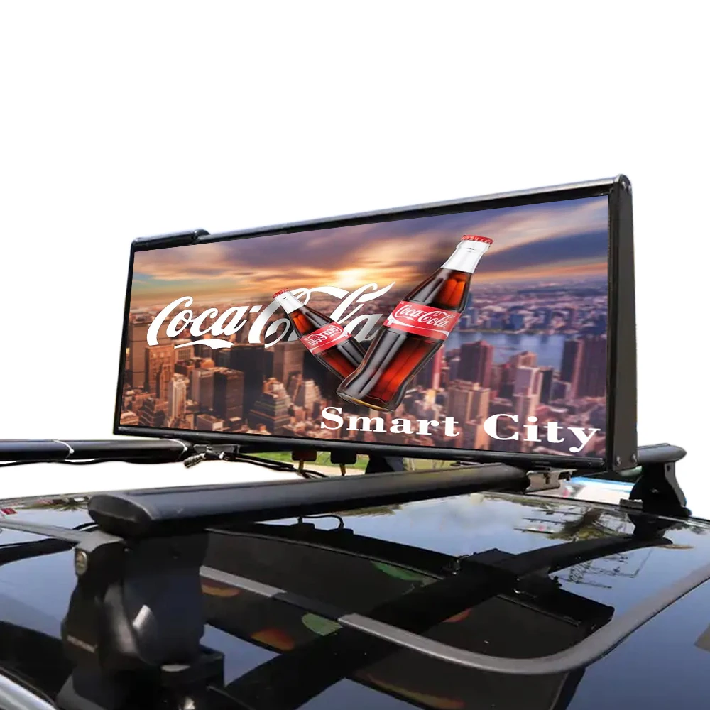 Letrero Luminoso Led Taxi Outdoor Scrolling Full Color Car Advertising ...