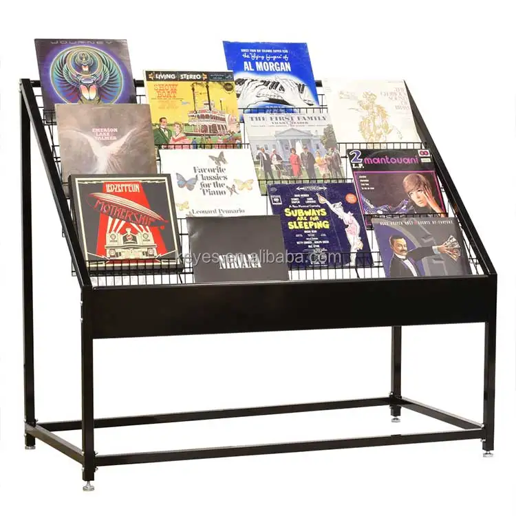 Custom Floor Standing Metal Wire Storage Vinyl Records Cd Dvd Display ...