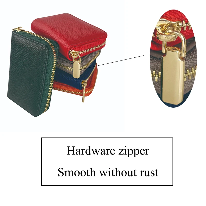 New Style Customized Color No Off-smell Multi Card Slot Zipper Credit ...