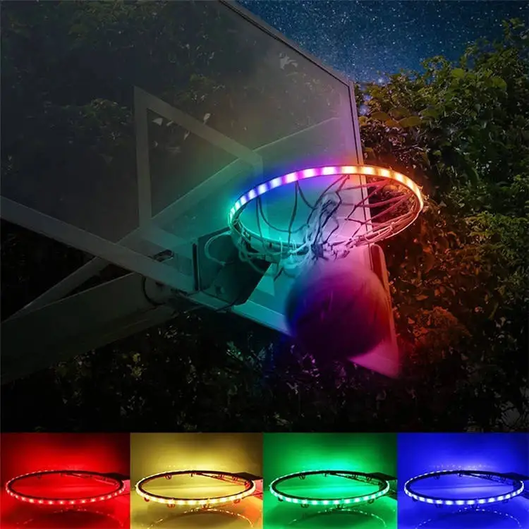 Solar Powered Motion Sensor Basketball Hoop Light with RGB LEDs - 8 ...