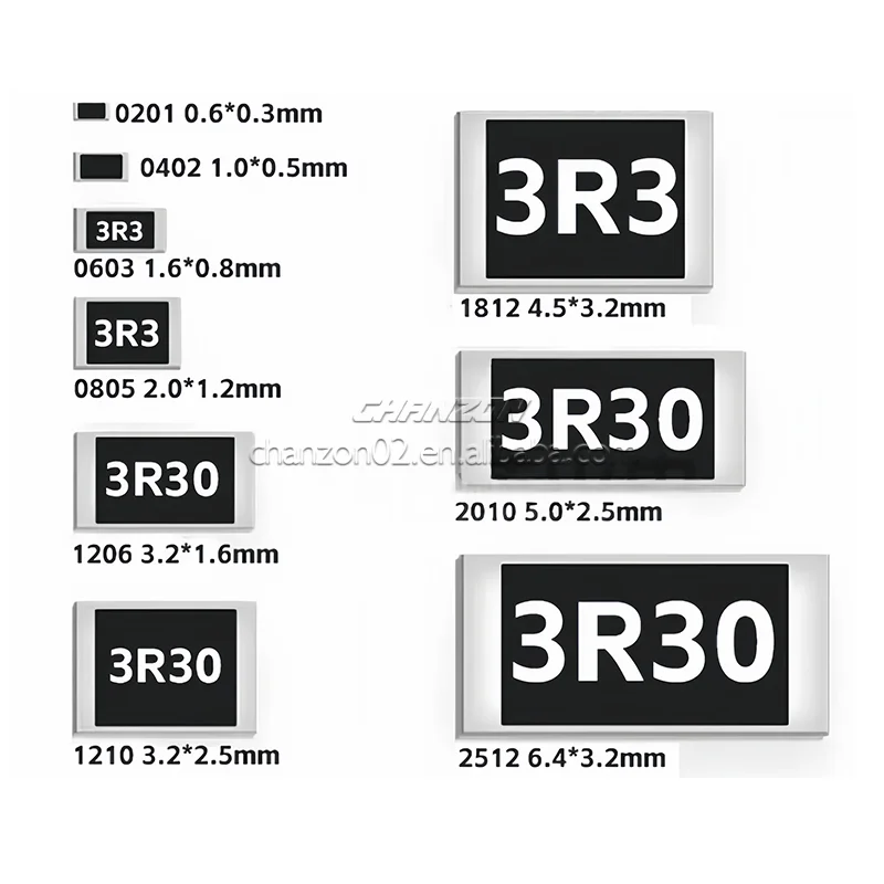 Original 0201 0402 0603 0805 1206 2010 SMD Resistors Zero 10 44 51 80 ...