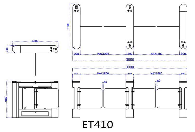 Access Control Swing Barrier Gate for Bicycle Handicapped Flap ...
