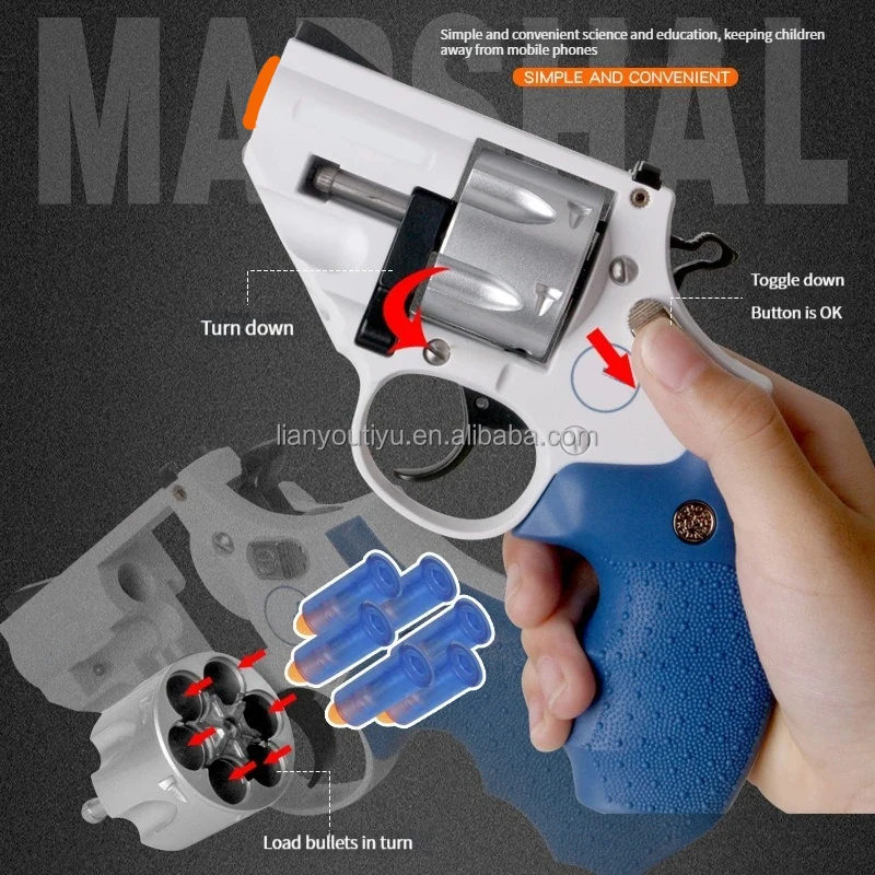 Sky Marshal Revolver Blaster Toy Gun Soft Bullet Gun Burst Simulation ...