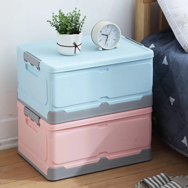 Durable Collapsible Box Plastic Stackable Foldable Storage Box With Lid ...