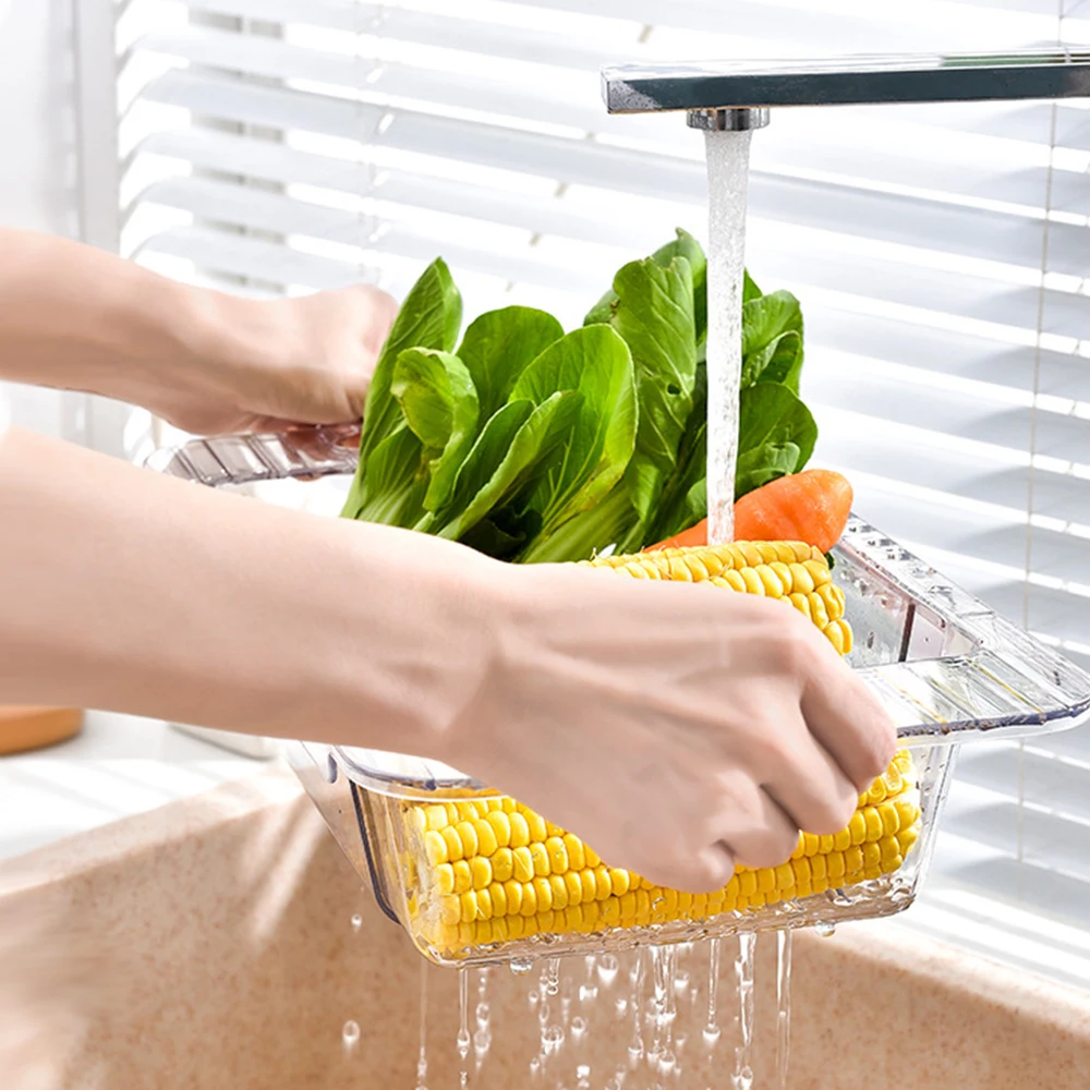Kitchen Retractable Drain Stand Wash Basin Drain Basket Household ...