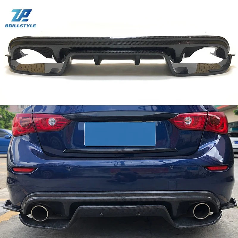 Q50 Car Bumper Rear Diffuser For Infiniti Q50 Real Carbon Fiber Rear ...