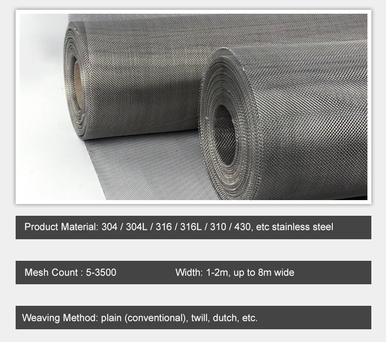30x30 Mesh Stainless Steel Wire Mesh 316 1m Wide 50m Long Wire Mesh ...