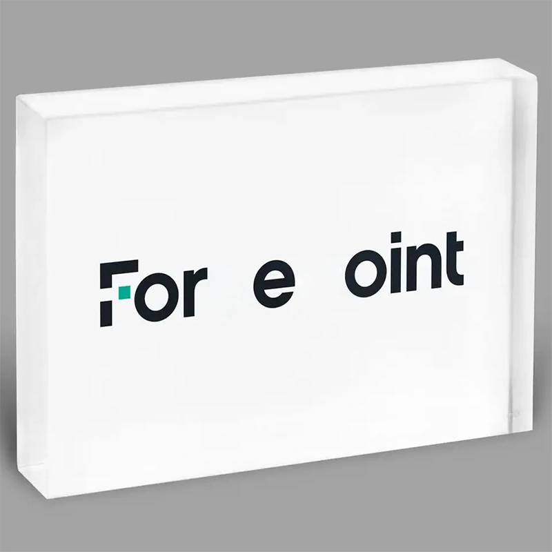 Premium Transparent Acrylic Desk Glass Block Custom Brand Store Display ...