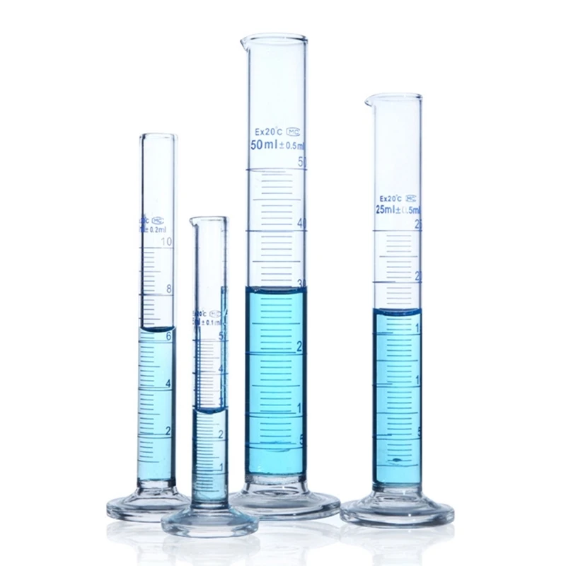 Hexagonal Base Glass Measuring Cylinders With Spout For Standard Lab ...