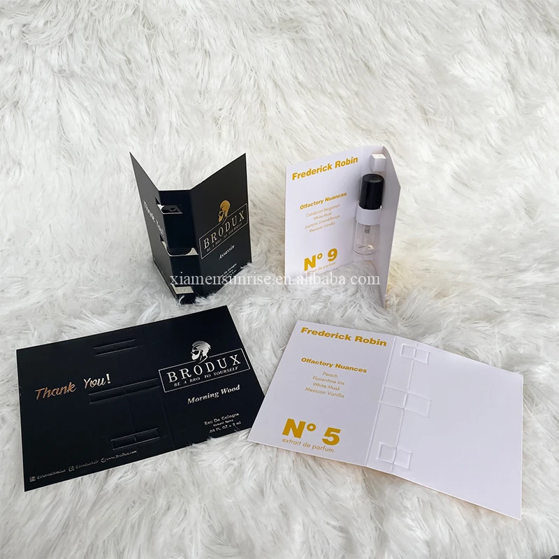 Perfume Custom Cosmetics Sample Packaging Card 2ml 5ml Holding Card ...