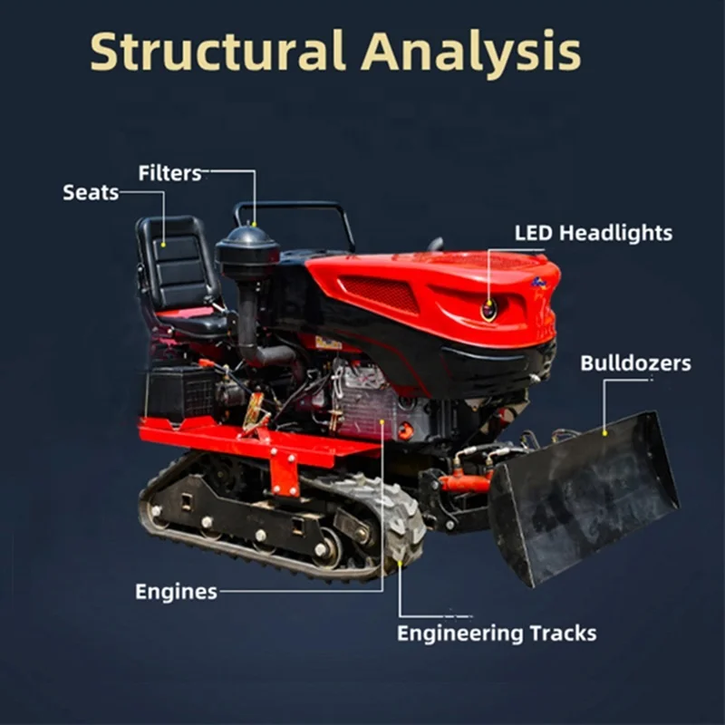 Multi-functional Tracked Rotary Tiller Shovel - Earth Scraper