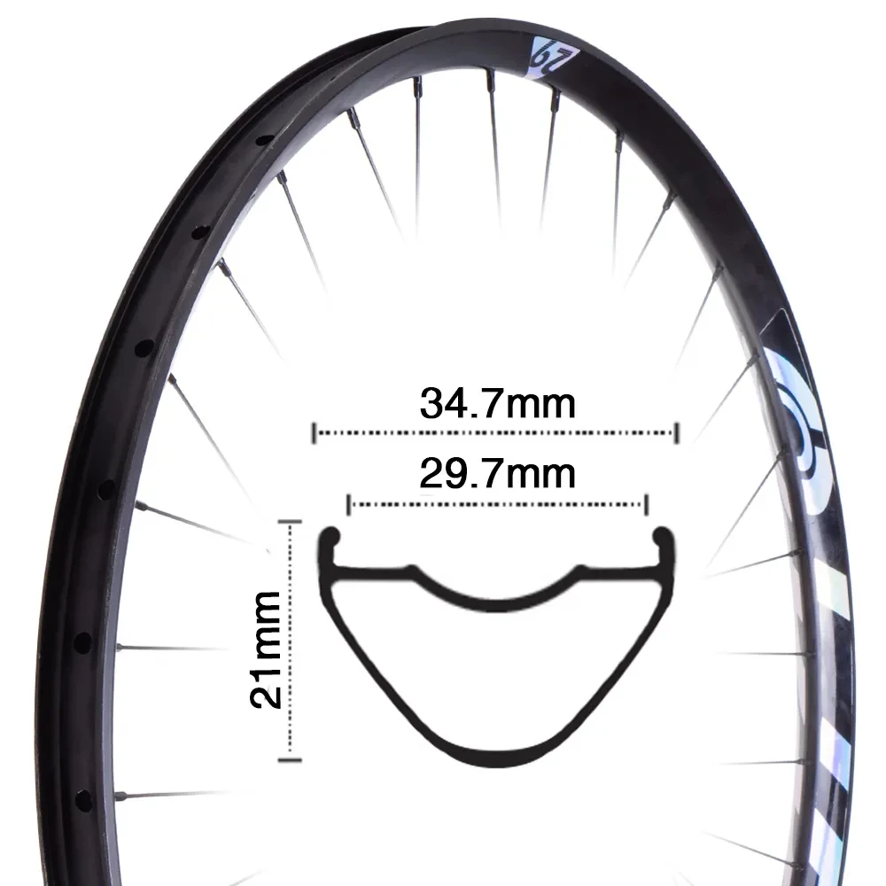 ZTTO MTB DR390 AM Enduro Tubeless Wheelset - 35mm Wide Rim